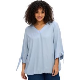 sheego Damen Tunika mit Bindeband am &Auml;rmel eisblau Gr&ouml;&szlig;e 48