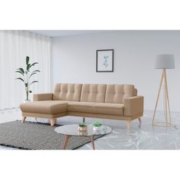 Sit & More sit&more Ecksofa &raquo;Lavida L-Form&laquo; wahlweise mit Kippfunktion und Bettkasten beige 100% PES