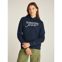Tommy Jeans Damen Hoodie &raquo;TJW REG ESS LOGO HOODIE EXT&laquo;, mit Logodruck, Stickerei blau S (36)