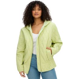 sheego Damen Steppjacke mit Kapuze und Kordelzug pistazie Gr&ouml;&szlig;e 40