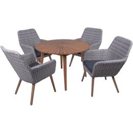 Garden Pleasure Garten-Essgruppe &raquo;FREMONT/RAPALLO Set 01&laquo; 5 Stk. tlg. blau Obermaterial: 100% Polyester