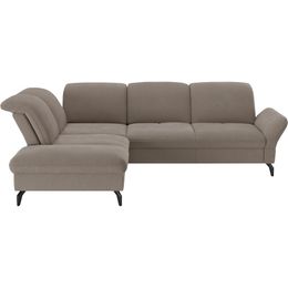 Sit & More sit&more Ecksofa &raquo;Leandro L-Form&laquo; Wahlweise mit Bett-, Kopfteil - und Armlehnfunktion, sowie Stauraum grau 100% Polyester