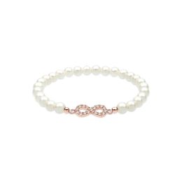 Elli Damen Perlenarmband &raquo;Infinity Symbol Muschelkernperlen Wei&szlig; 925 Sterling Silber&laquo; rosa