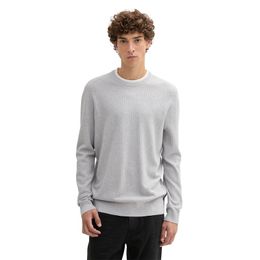 Tom Tailor Denim Herren Tom Tailor Denim Strickpullover in 2-in-1-Look grau M