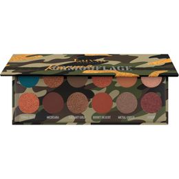 Luvia Cosmetics Damen Lidschatten-Palette &raquo;Karmaflage&laquo; Matt und schimmernd, hochpigmentiert, m&uuml;heloses Verblenden. gr&uuml;n