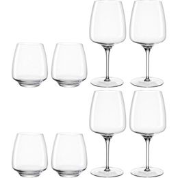 Leonardo Gl&auml;ser-Set &raquo;Trinkglas-Set CESTI, 8-teilig&laquo; 4 Kelchgl&auml;ser 500 ml, 4 Trinkgl&auml;ser 460 ml, sp&uuml;lmaschinengeeignet transparent Kristallglas
