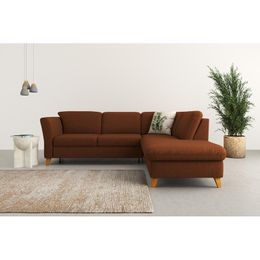 Home Affaire Ecksofa &raquo;Trelleborg L-Form&laquo; Federkern-Polsterung, wahlweise mit Bettfunktion und Stauraum rosa 100% Polyester