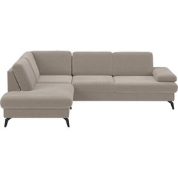 Sit & More sit&more Ecksofa &raquo;Morris L-Form, inkl. Sitztiefenverstellung&laquo; wahlweise mit Armteilverstellung, Bettfunktion & Bettkasten beige 100% Polyester