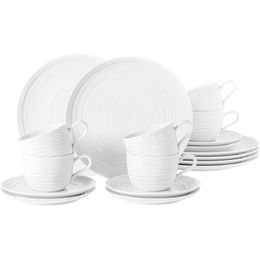 Seltmann Weiden Kaffeeservice &raquo;Geschirr-Set, Service Terra&laquo; Tassen, Teller, Untertassen, Made in Germany, 18 Teile, f&uuml;r 6 Personen wei&szlig; Porzellan