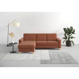 Home Affaire Ecksofa &raquo;Summer L-Form&laquo; mit Recamiere, mit oder ohne Bettfunktion und Bettkasten, Cord-Bezug rosa 95% Polyester, 5% Polyamid
