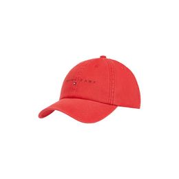 Tommy Jeans Herren Baseball Cap &raquo;TJM LINEAR WASHED CAP&laquo; Logostickerei, Schriftzug, Flexibel gr&ouml;&szlig;enverstellbar rot