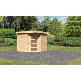Karibu Gartenhaus &raquo;Schwandorf 5&laquo; aus hochwertiger nordischer Fichte beige Holzwerkstoff