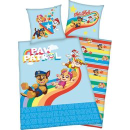 PAW PATROL Kinderbettw&auml;sche &raquo;Lets Roll&laquo; mit tollem Motiv blau Linon, Obermaterial: 100% Baumwolle
