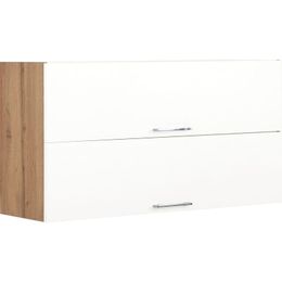 KOCHSTATION Klapph&auml;ngeschrank &raquo;KS-Colmar&laquo; 110 cm, mit Metallgriff, f&uuml;r viel Stauraum wei&szlig; Holzwerkstoff