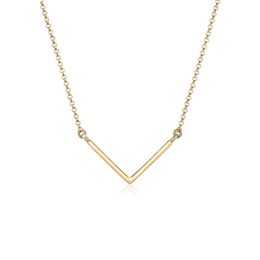 Elli Damen Kette mit Anh&auml;nger &raquo;V-f&ouml;rmiger Anh&auml;nger 925 Silber&laquo; gold
