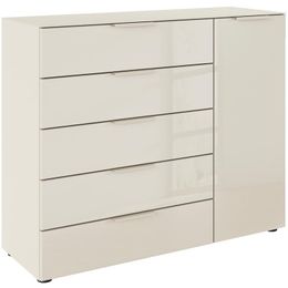 Rauch Schubkastenkommode &raquo;Kommode T&uuml;rkommode Sideboard Kombikommode FLIPP mit Glasfront&laquo; Breite 120 cm mit 2 Einlegeb&ouml;den, 1-t&uuml;rig, 5 Schubladen, Soft