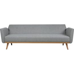 Salesfever Schlafsofa &raquo;Komfortables Sofa zum Entspannen&laquo; Knopfheftung an der R&uuml;ckenfl&auml;che grau Strukturstoff fein (100% Polyester)