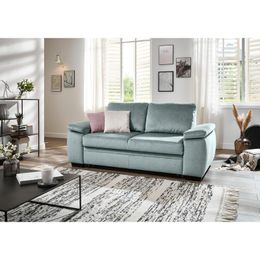 Die PlanBar Schlafsofa &raquo;MP-PD19021&laquo; mit L&auml;ngsschl&auml;ferfunktion 140x210 cm blau 100% Polyester