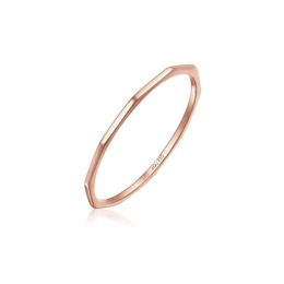 Elli Premium Damen Fingerring &raquo;Kantiges Design 750 Rosegold&laquo; rosa
