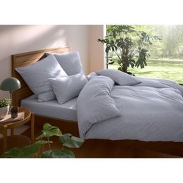 OTTO home Bettw&auml;sche &raquo;Valje&laquo; 2 Stk. NEUHEIT: ab Gr&ouml;&szlig;e 135x200 cm, Jersey Qualit&auml;t in Melange-Optik grau Jersey, Obermaterial: 100% Baumwolle