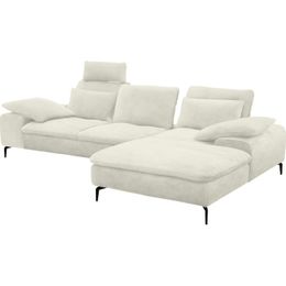 W.Schillig Ecksofa &raquo;valentinoo, Designsofa, bequem, elegant und zeitlos, L-Form&laquo; inklusive Hocker, mit Sitztiefenverstellung, Breite 299 cm wei&szlig; 