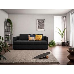 Alina Schlafsofa &raquo;Marla&laquo; inkl. Stauraum und 2 R&uuml;ckenkissen grau Chenille EQE (100% Polyester)