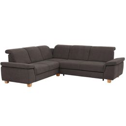 Home Affaire Ecksofa &raquo;Dalia L-Form&laquo; mit Federkernpolsterung, wahlweise mit Bettfunktion, Bettkasten grau Luxus-Microfaser Florence (100% Polyester);