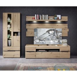 Innostyle Wohnwand Set, 3 Stk. tlg. braun ABS-Kunststoff, Dekorfolie, Hartfaserplatte, Holzwerkstoff, MDF