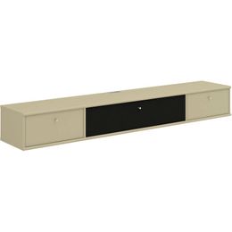 &raquo;Mistral Fernsehschrank, Medienm&ouml;bel, H&auml;ngend&laquo; mit Klappe mit Akustikstoff, Kabeldurchf&uuml;hrung, Lowboard, B: 177 cm beige