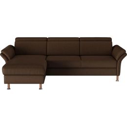 Home Affaire Ecksofa &raquo;Calypso L-Form&laquo; mit motorischen Funktionen im Sofa und Recamiere braun 100% Polyester