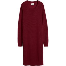 bonprix Damen bonprix Strickkleid Oversize-Rippstrick, bequeme Passform, seitliche Schlitze rot 52/54 (XXL), N-Gr