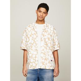 Tommy Jeans Damen Kurzarmhemd &raquo;TJM RLX FLORAL AOP CAMP SHIRT&laquo; mit Allover-Print wei&szlig; L, N-Gr