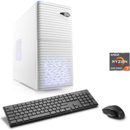 CSL Gaming-PC &raquo;Sprint V28124&laquo; wei&szlig; Inkl. Maus, Tastatur, WLAN 300 MBit/s, USB 3.2 Gen1: Startklar mit vollst&auml;ndigem Zubeh&ouml;r.