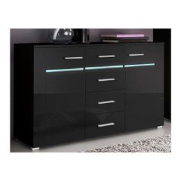 Sideboard &raquo;Flame&laquo; Breite 130 cm schwarz Einheitsgr&ouml;&szlig;e
