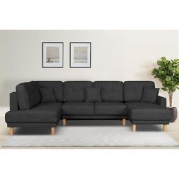 Home Affaire Wohnlandschaft &raquo;TRIPLO U-Form wahlweise mit Schlaffunktion, B/T/H: 310/192/90 cm&laquo; Schlafsofa, auch mit Bettkasten, Steppung im 