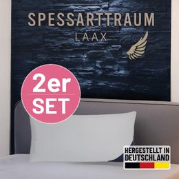 Spessarttraum 3-Kammer-Kopfkissen &raquo;Laax Sparset&laquo; 2 Stk. tlg. Kissen 40x80, 80x80xm & weitere Gr&ouml;&szlig;en wei&szlig; Bezug Au&szlig;enkissen: 100% Baumwolle. F&uuml;llung 