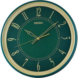 Seiko Wanduhr Quarzuhr, durchlaufende Sekunde, K&uuml;che, B&uuml;ro, Wohnzimmer, Esszimmer gr&uuml;n