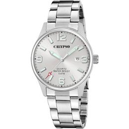Calypso Watches Herren Calypso Watches &raquo;Basic&laquo; Armbanduhr, Herrenuhr, Edelstahlarmband, analog, Tag silber