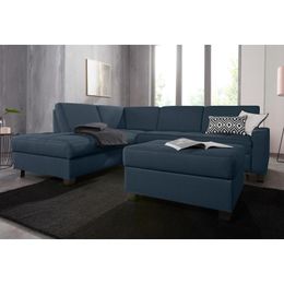 DOMO collection Ecksofa &raquo;Florentina zeitlos und elegant, Sitzn&auml;hte als Designelement, L-Form&laquo; wahlweise mit Bettfunktion, mit Kontrastnaht, 