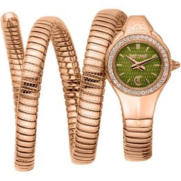 JUST cavalli time Damen Quarzuhr &raquo;Signature Snake&laquo; Armbanduhr, Damenuhr, Edelstahlarmband, analog, Kristallsteine