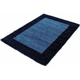 Ayyildiz Teppiche Hochflor-Teppich &raquo;Life Shaggy 1503&laquo; rechteckig 30 mm H&ouml;he als L&auml;ufer und in rund erh&auml;ltlich, Shaggy, Langflor, Wohnzimmer blau Kunstfaser