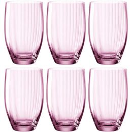 Leonardo Longdrinkglas &raquo;POESIA&laquo; 460 ml, 6-teilig rosa Kristallglas