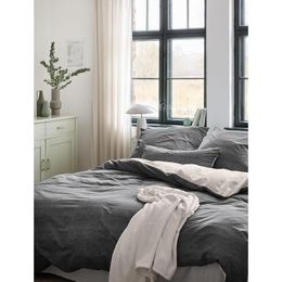 Irisette Wendebettw&auml;sche &raquo;Wave-HK 8557&laquo; 2 Stk. anschmiegsam und atmungsaktiv grau Mako-Satin, Obermaterial: 100% Baumwolle