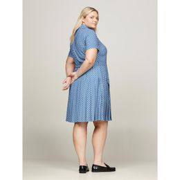 Tommy Hilfiger Curve Damen Hemdblusenkleid &raquo;CRV FOULARD PLEATED SHIRTDRESS&laquo; Gro&szlig;e Gr&ouml;&szlig;en blau 46, N-Gr