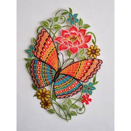 Stickereien Plauen Fensterbild &raquo;Schmetterling&laquo; Hakenaufh&auml;ngung bunt Polyester B/L: 20cm x 30cm
