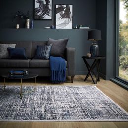 FLAIR RUGS Teppich &raquo;Eris Trace&laquo; rechteckig 8 mm H&ouml;he Glanzeffekt Teppich blau Kunstfaser