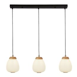 Searchlight H&auml;ngeleuchte &raquo;Ella 3Lt Pendant - Black Metal & Opal Ribbed Glass&laquo; E14 1 Stk. schwarz