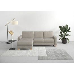 Home Affaire Ecksofa &raquo;Summer L-Form&laquo; mit Recamiere, mit oder ohne Bettfunktion und Bettkasten, Cord-Bezug grau 95% Polyester, 5% Polyamid