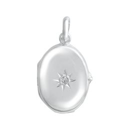 Vivance Damen Kettenanh&auml;nger &raquo;925/- Sterling Silber rhodiniert oval Zirkonia&laquo; ()
