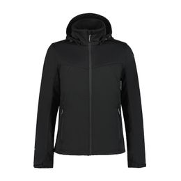 Icepeak Damen &raquo;H SOFTSHELLJACKE BIGGS&laquo; mit Kapuze f&uuml;r vielseitige Outdoor-Aktivit&auml;ten, atmungsaktiv, wasserabweisend schwarz 50